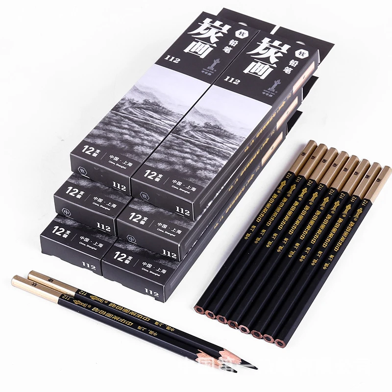 Sketching Carbon Pencil 12Pcs Hexagonal Wood,Soft Middle Hard ...
