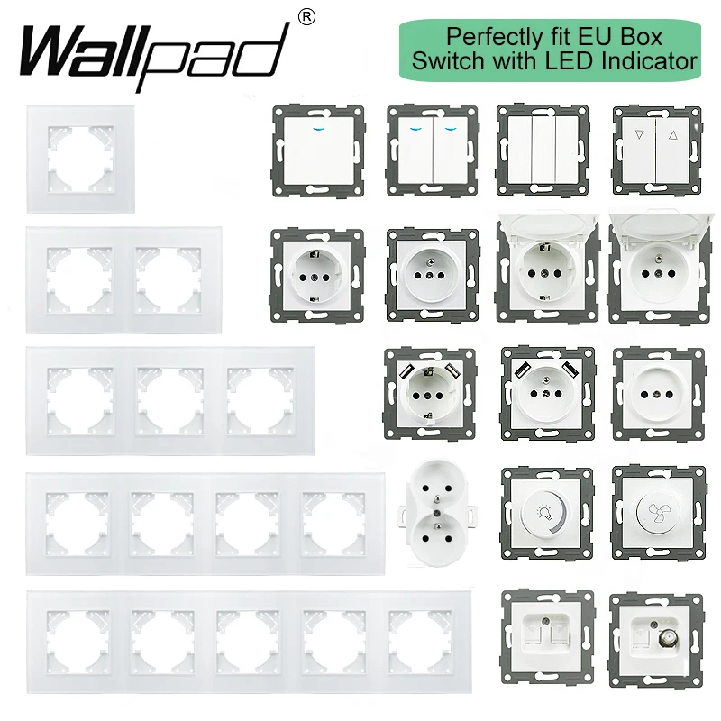 Wallpad-Light-switch-with-LED-Dimmer-EU-Usb-TypeC-Wall-Socket-TV-RJ45 ...