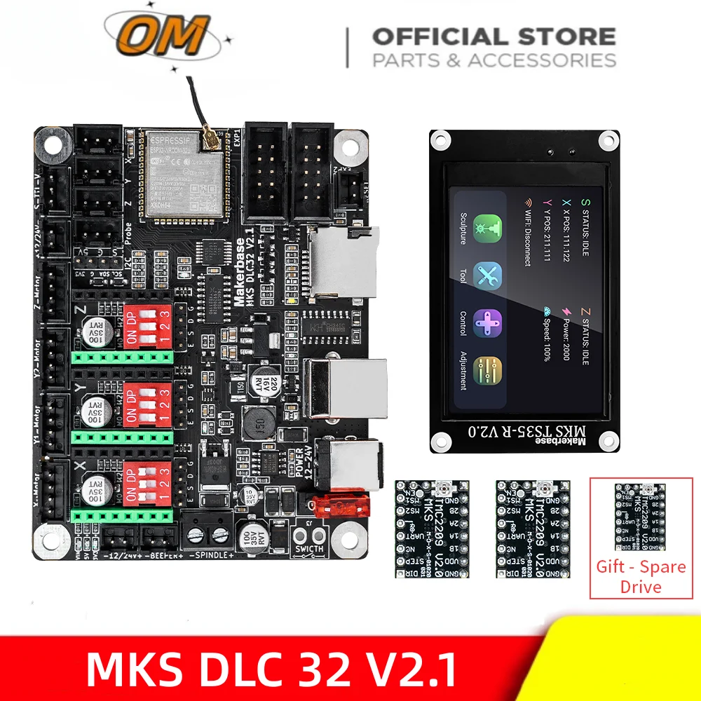 MKS-DLC32-v2-1-32bits-GRBL-Offline-ESP32-Wifi-Controller-LCD-TS35-24 ...