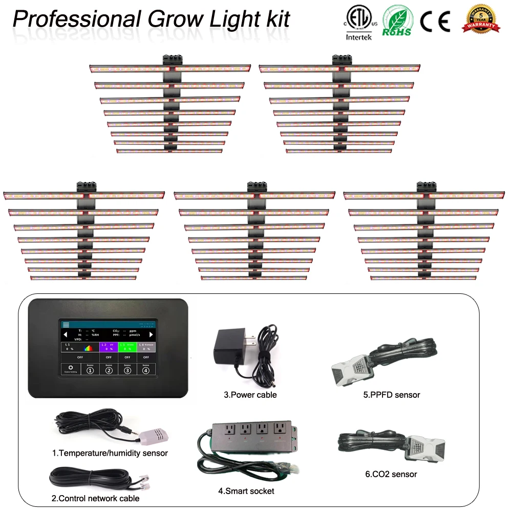 LED-Grow-light-800W-Kit-With-Smart-controller-and-socket-Full-Spectrum ...