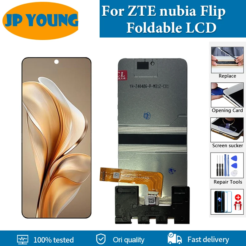 6.9" AMOLED Foldable LCD For ZTE nubia Flip LCD Display Touch Panel ...