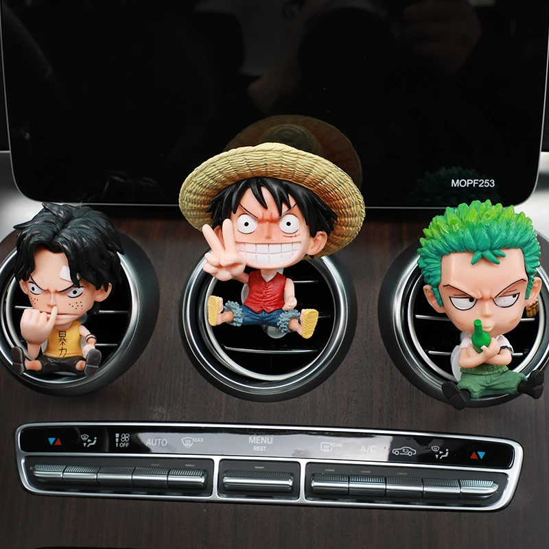 Anime One Piece Car Decoration Cartoon Luffy Zoro Figure Figurine Air ...