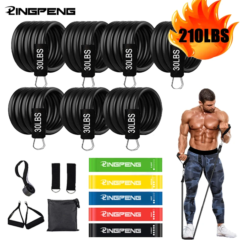 Resistance Bands Set 7 Piece Exercise Band Portable Home Gym ...