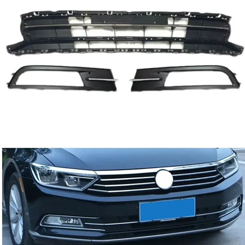 FRONT-BUMPER-LOWER-GRILLE-WITH-FOG-LIGHT-HOLE-for-Volkswagen-VW-Passat ...