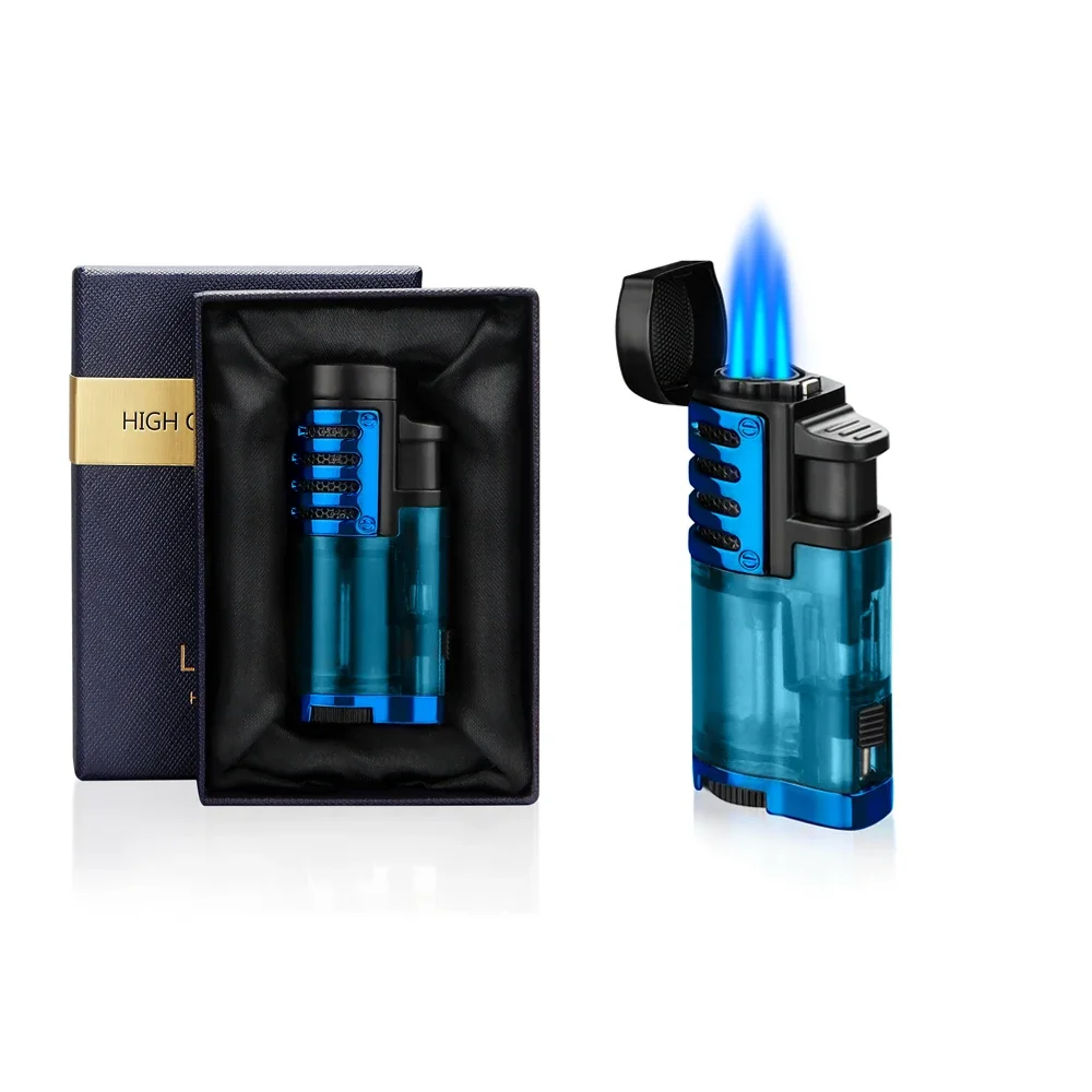 3-Jet-Torch-Blue-Flame-Windproof-Cigar-Lighter-Mini-Pocket-Butane-Gas ...