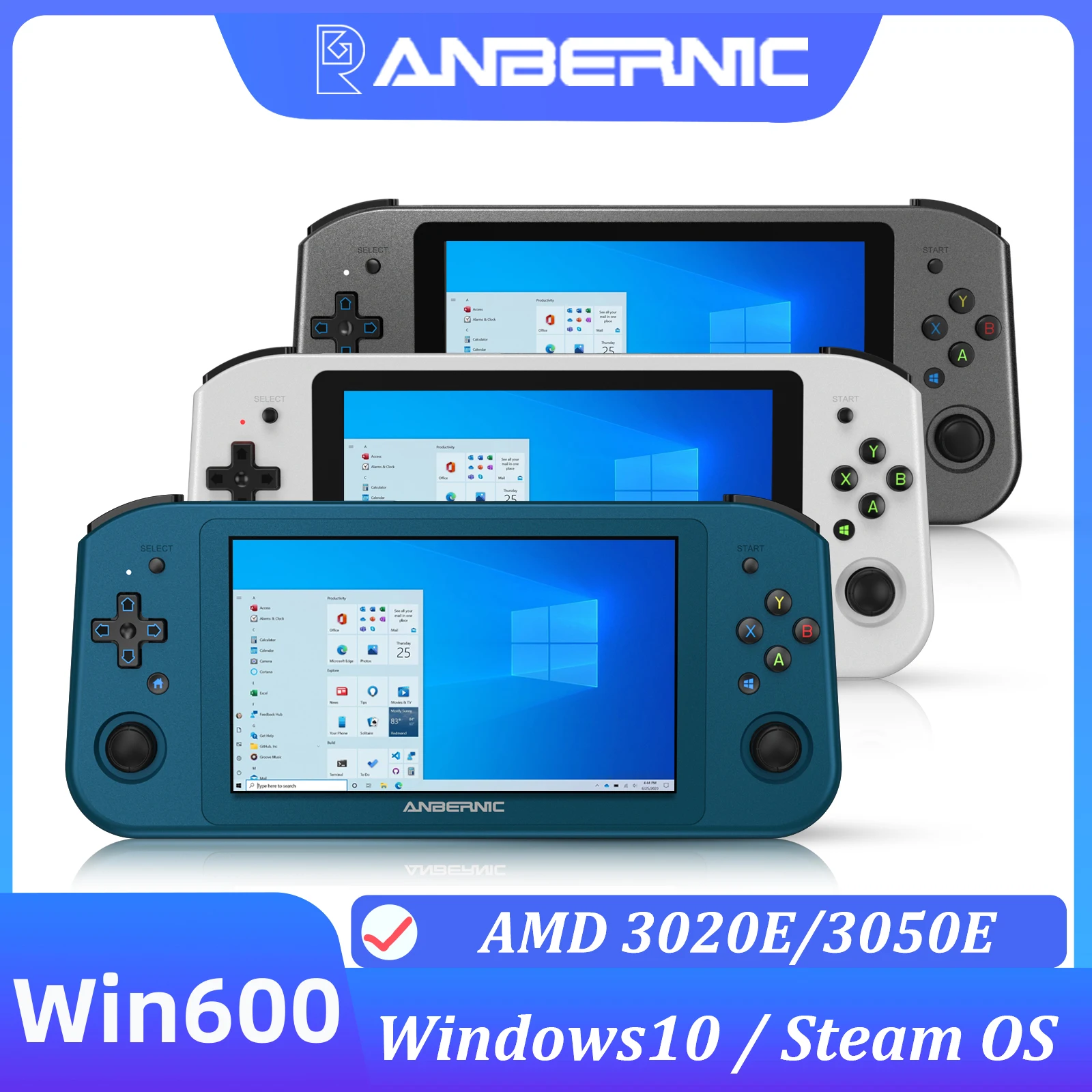 Anbernic win600 5.94 "portátil portátil 3050e/3020e do bolso do pc do ...