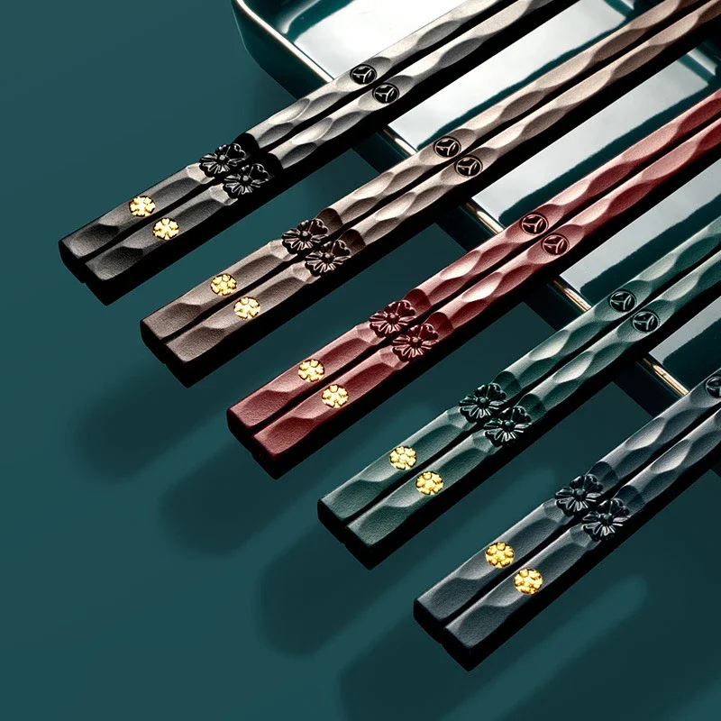 5-Pairs-High-Quality-Chopsticks-Sushi-Sticks-Reusable-Metal-Korean ...