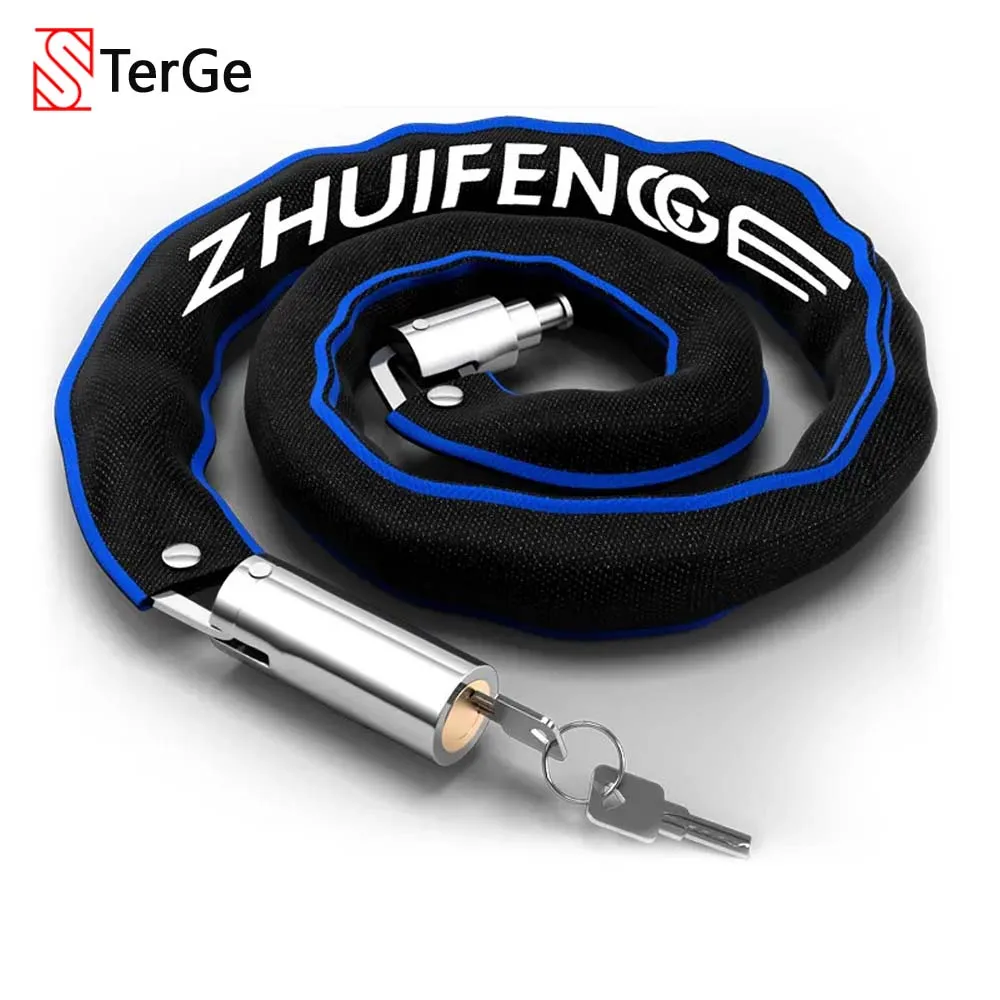 65-85-105-127cm-Bicycle-Chain-Lock-with-Key-Metal-Anti-Theft-MTB-Road ...