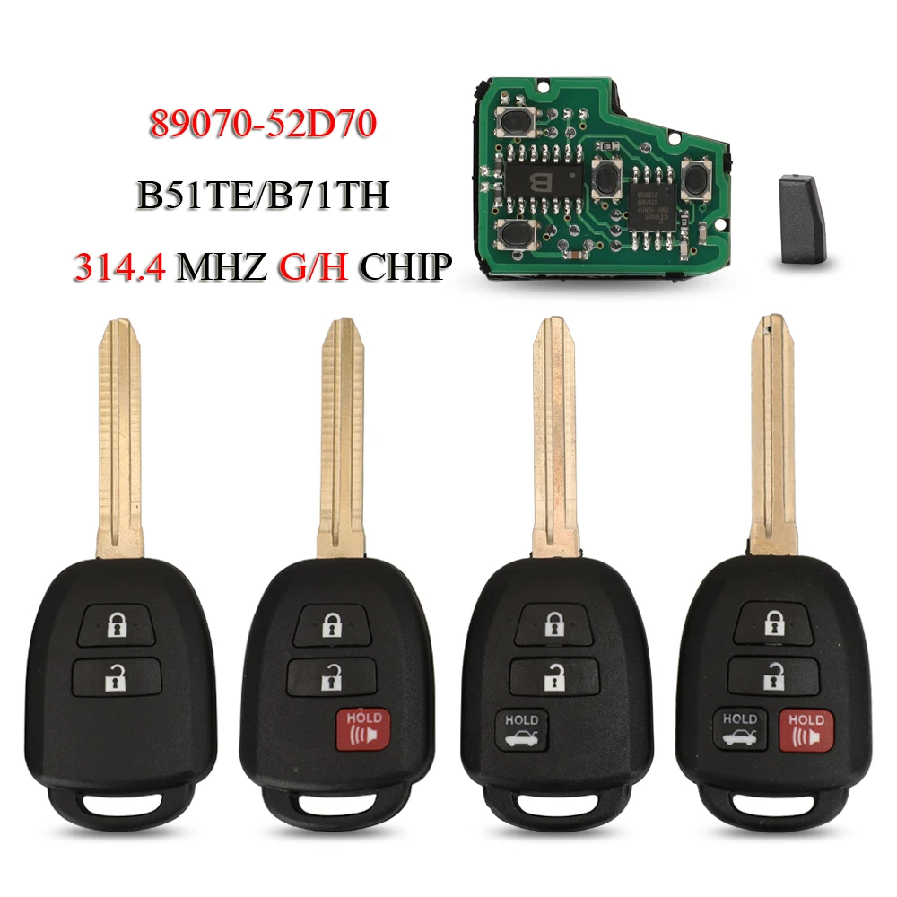 jingyuqin-89070-52D70-Upgrade-Remote-Smart-Car-Key-For-Toyota-Yaris ...