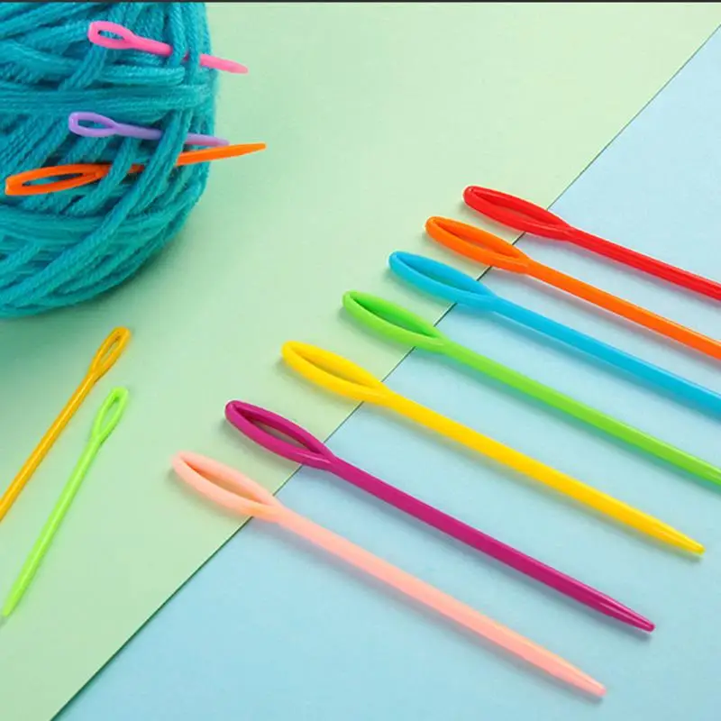 100Pcs-Plastic-Sewing-Needles-Wool-Embroidery-Tapestry-Weaving-Needles ...
