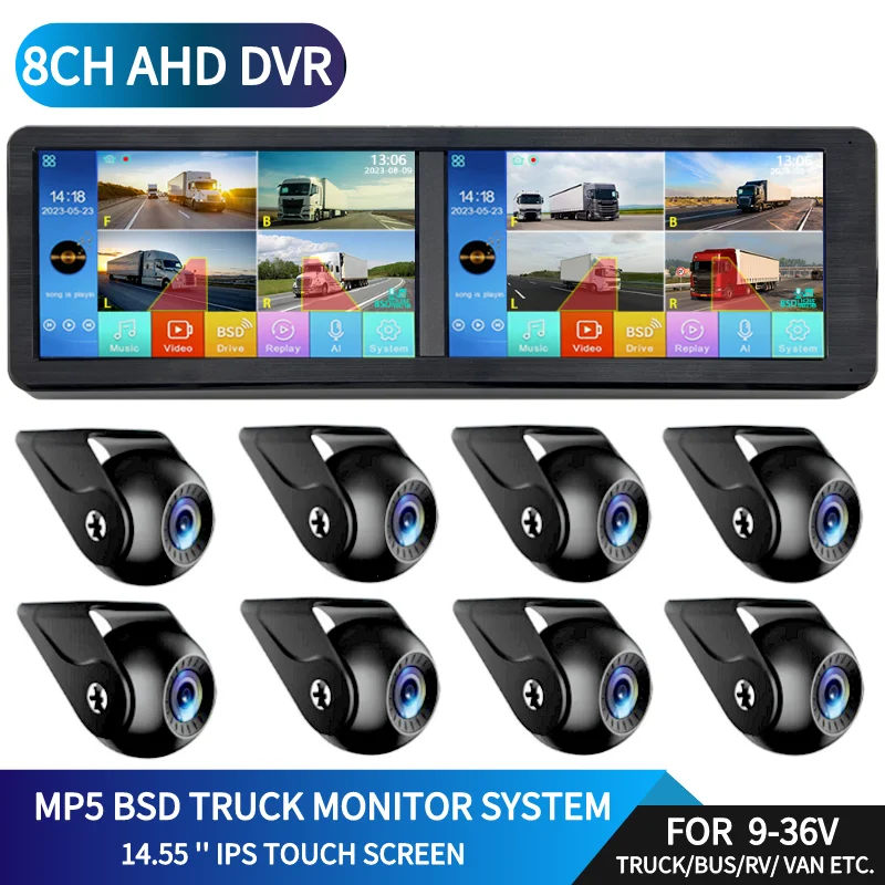 8Channel-MP5-BSD-Blind-Spot-Detection-Truck-Monitor-System-14-55-IPS ...