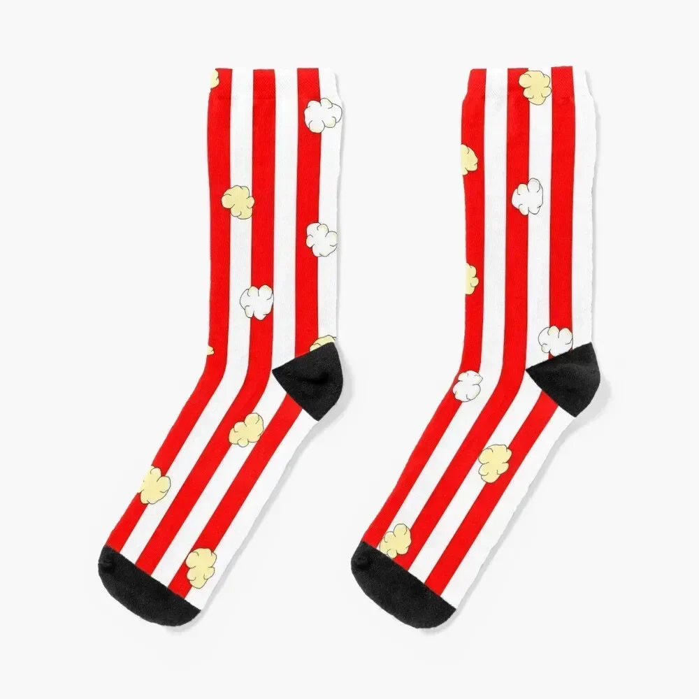 Popcorn-Red-Stripes-Socks-Novelties-Rugby-cartoon-basketball-Socks-For ...