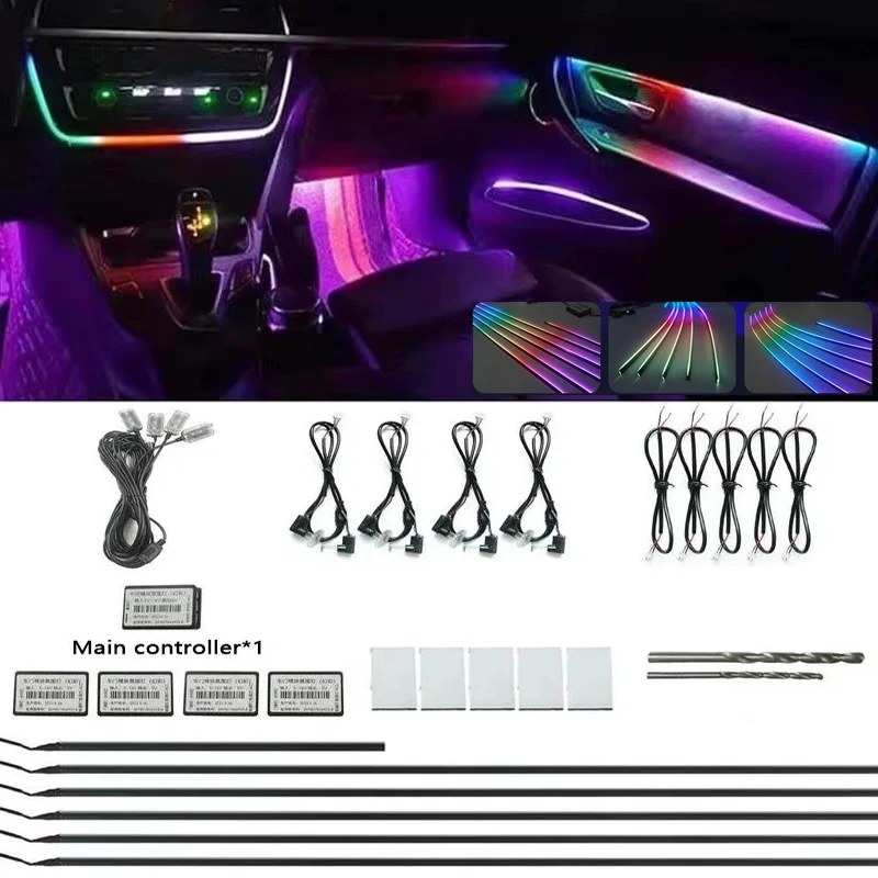 18 in 1 Led Car Ambient Light RGB 213 Colors Acrylic Strip Symphony ...