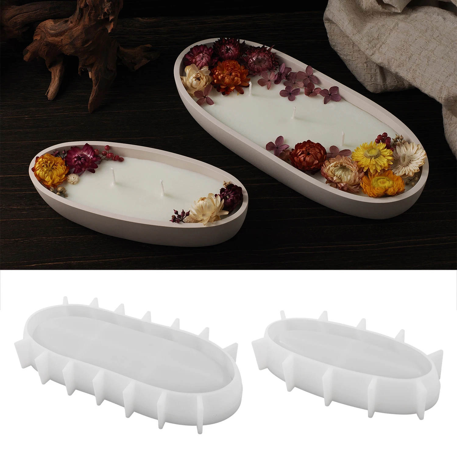 Ship Shape Candle Jar Silicone Molds Oval Cement Plaster Flower Pot ...