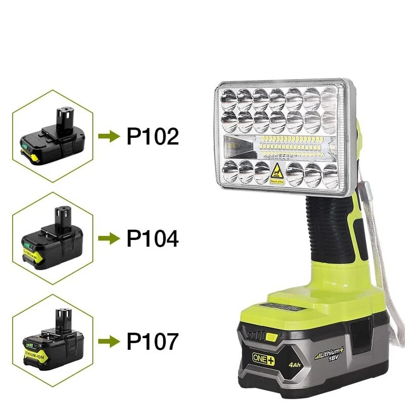 Cordless For Ryobi LED Work Light 5 inch 18W Jobsite Light For Ryobi ...