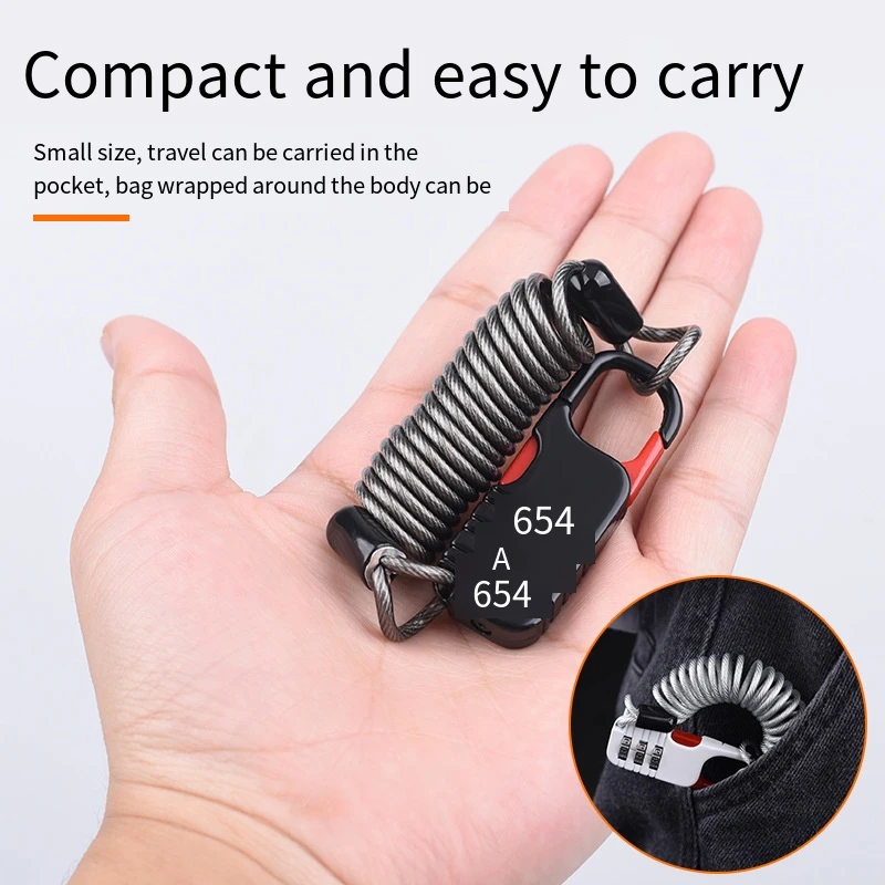 Bicycle Anti Theft Motorcycle Three Digit Password Combination Safety ...