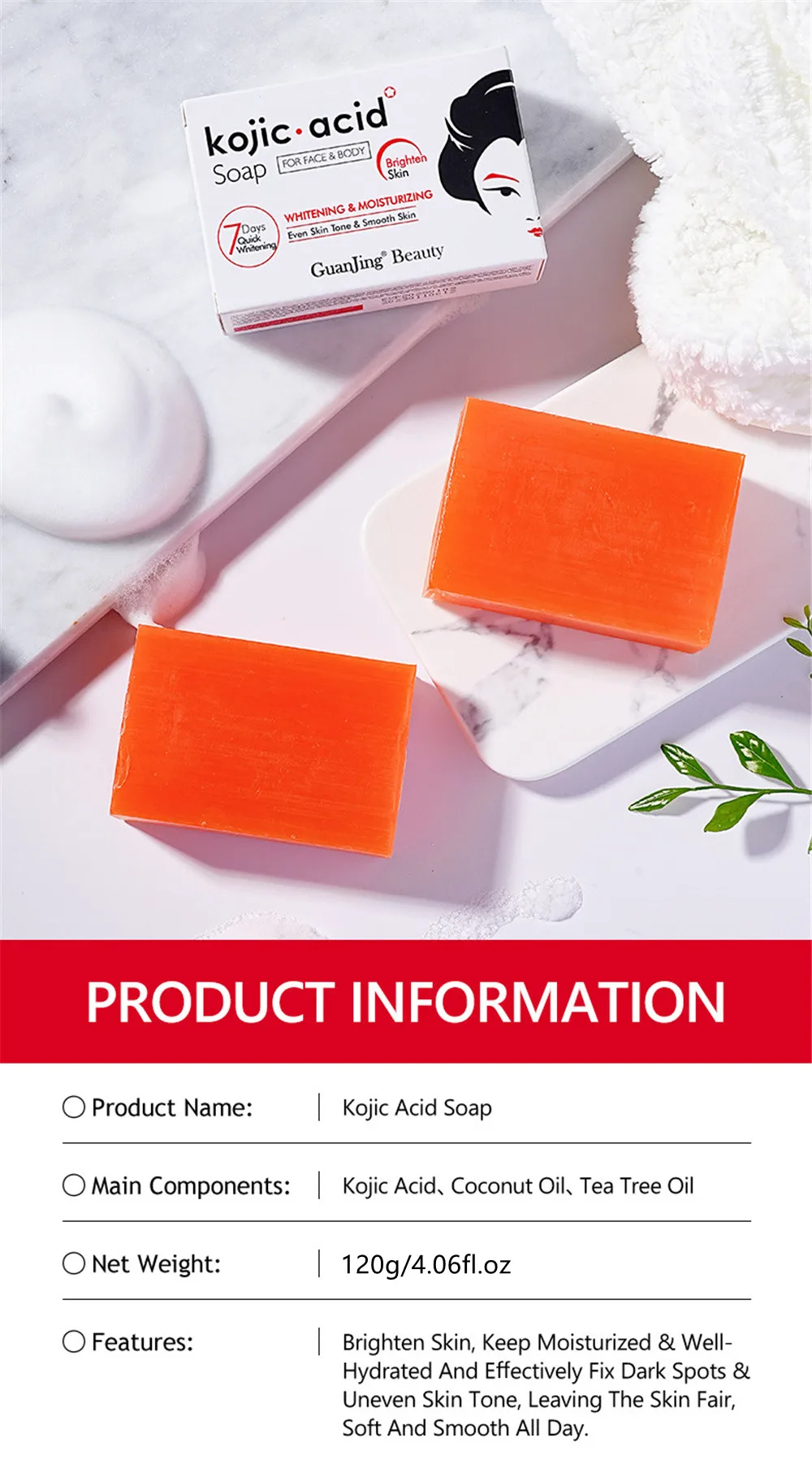 Savon à l'acide kojique - Acide kojique de Regina fait à la main, nettoyage en profondeur du ...