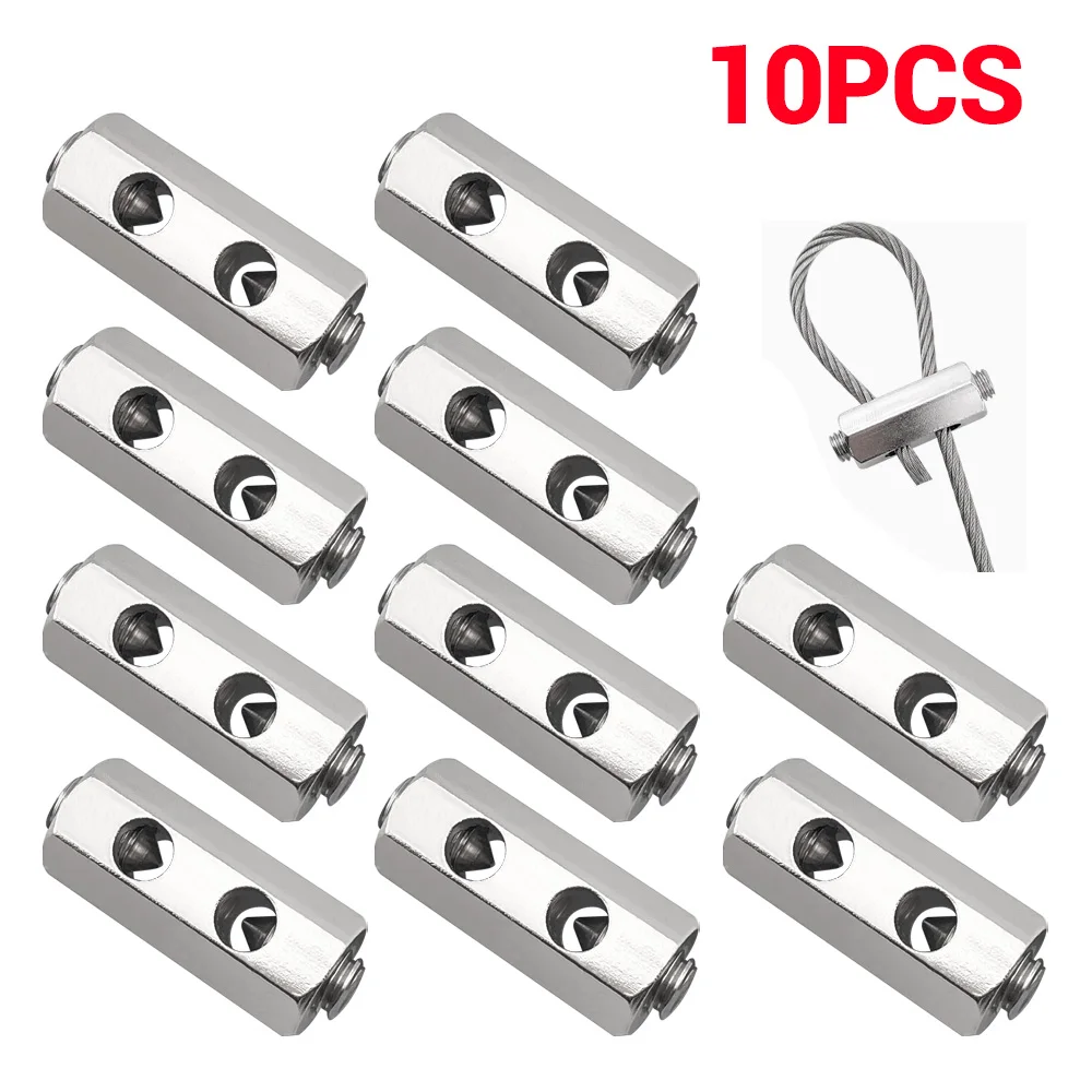 10-20-50-100PCS-4mm-Wire-Rope-Cable-Clamp-4-2mm-Double-Hole-Lock-Large ...