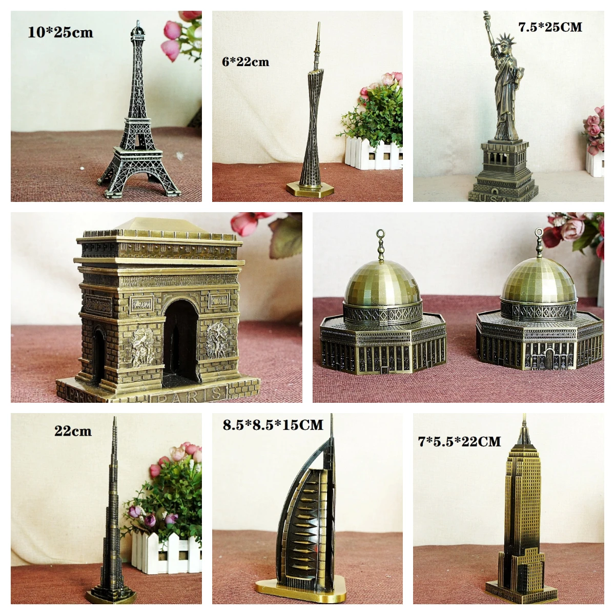 World-Famous-Landmarks-Arc-de-Triomphe-Egyptian-Pyramids-Metal-Building ...