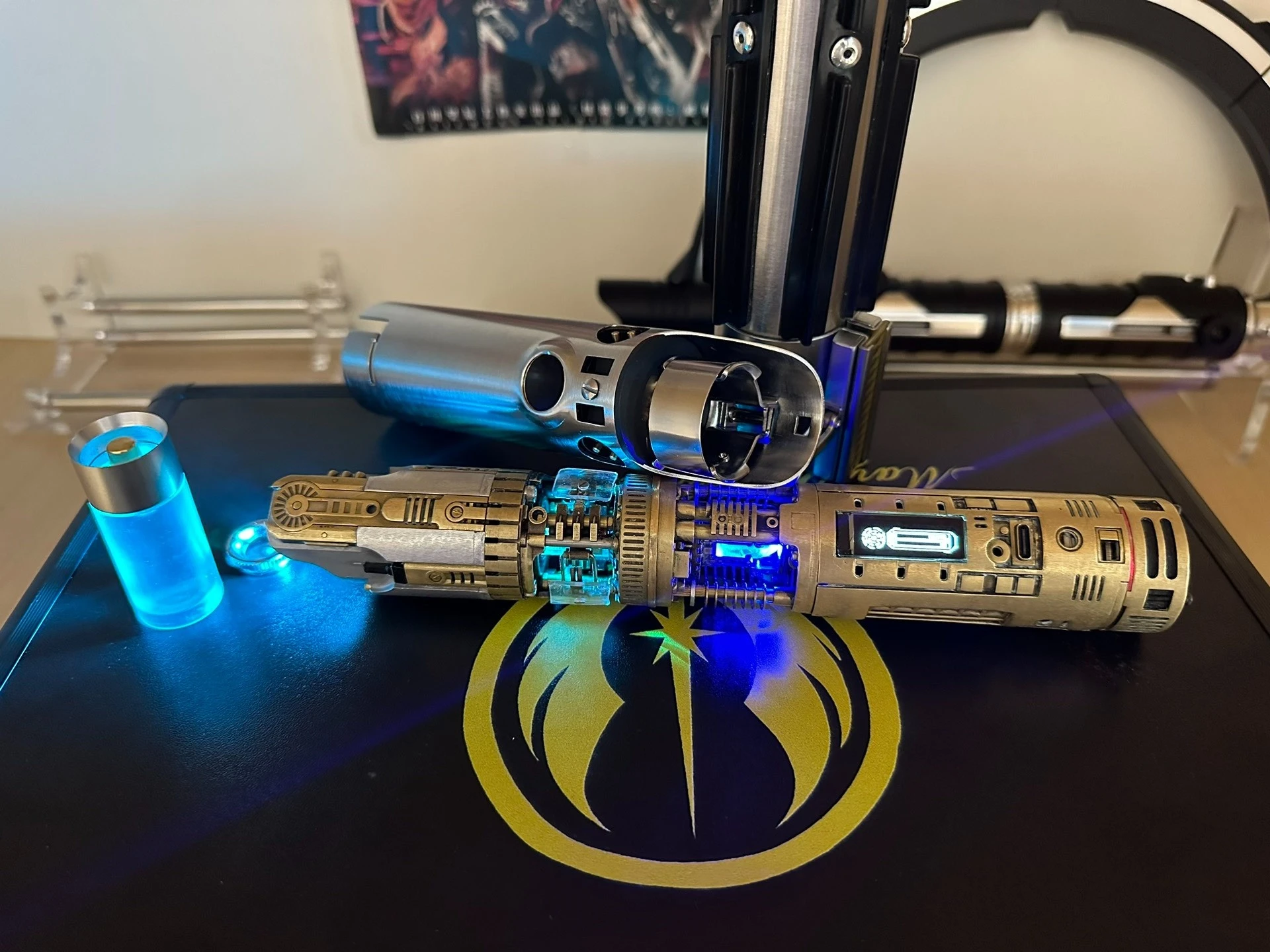89sabers Graflex Spining Crystal All Metal Chassis Neopixel Lightsaber Proffie2.2 Board OS6.7 ...