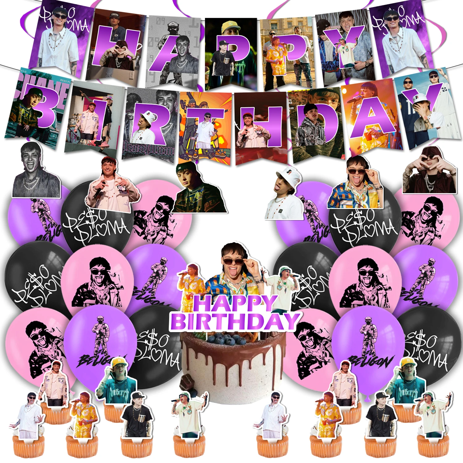 Peso-Pluma-Charms-Rapper-Singer-Birthday-Party-Decoration-Balloon ...