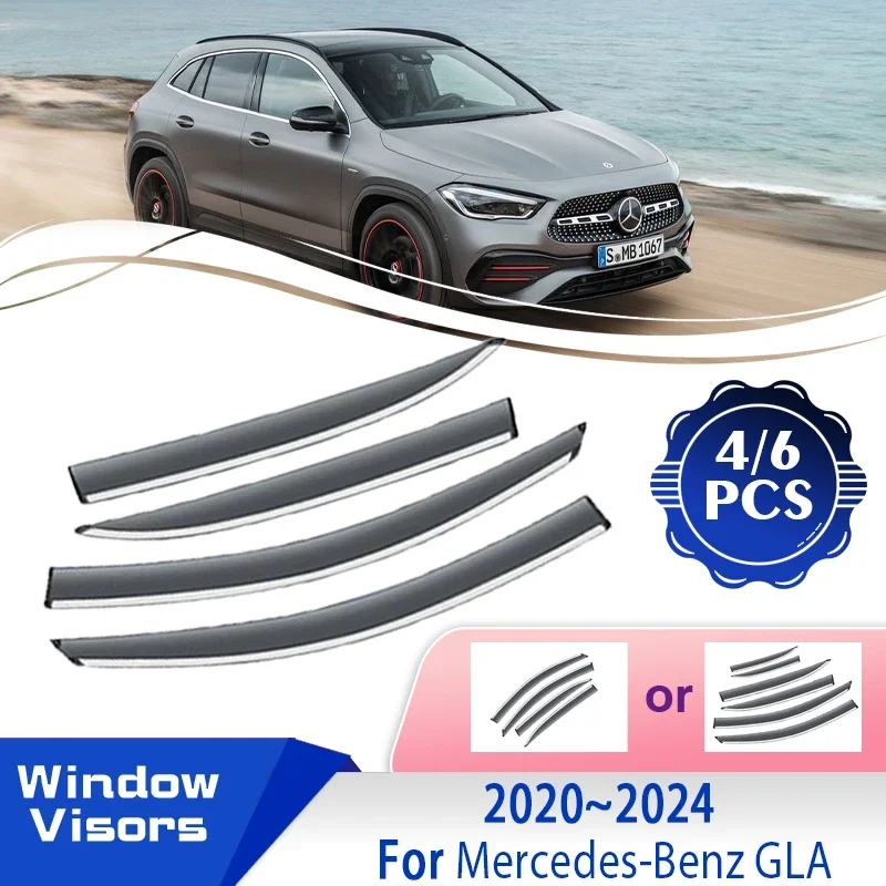 Car Window Visors For Mercedes Benz GLA H247 2020 2024 Waterproof Rain Shelters Wind Rain Visors Sun Deflectors Auto Accessories AliExpress