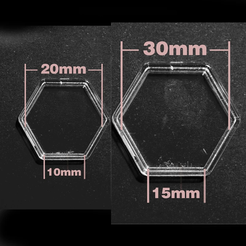 8Pieces Hexagon Clear Plastic Acrylic Protector Containers Case For ...