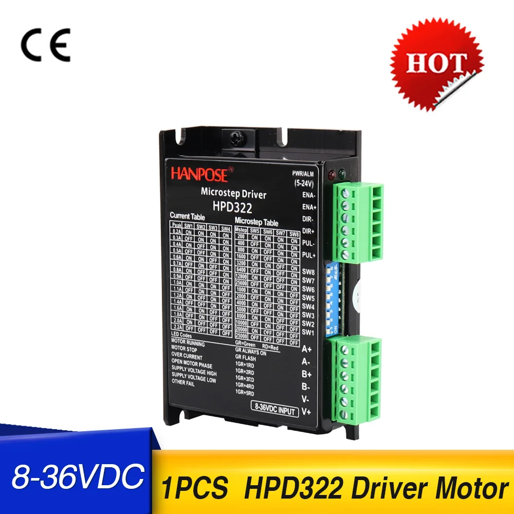 HPD322 2 phase Digital Stepper Motor Driver For CNC 42/57/86 Stepper ...