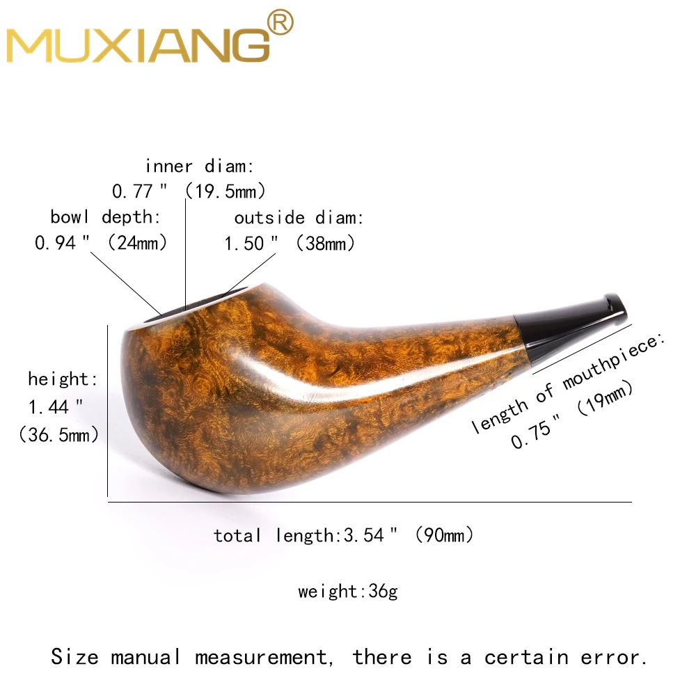 MUXIANG-Briar-Tobacco-Pipe-Handmade-Pipe-Small-Warm-Nose-Pipe-3mm-Pipe ...
