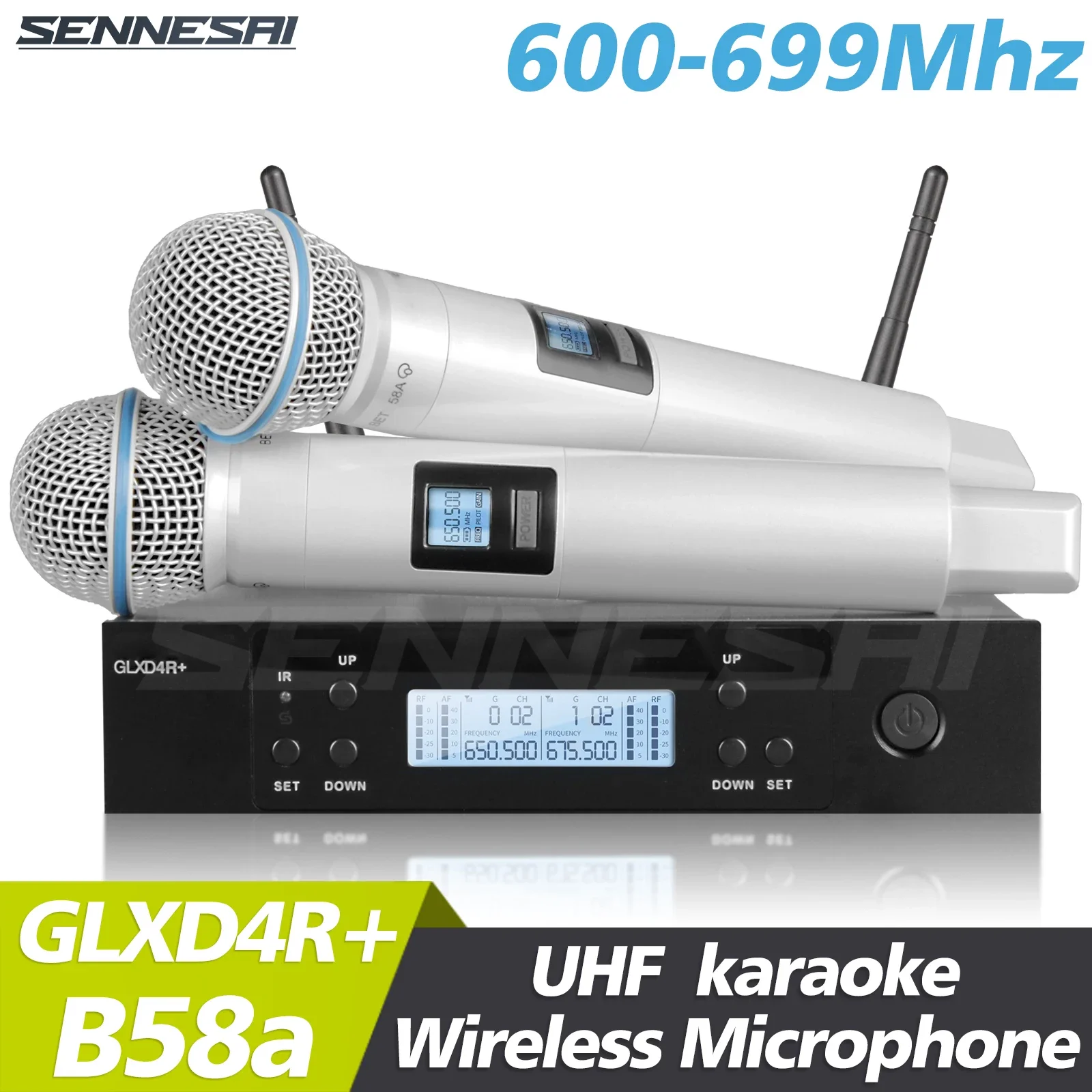 Alta-calidad-GLXD4R-Micr-fono-inal-mbrico-Dual-profesional-sistema-de ...