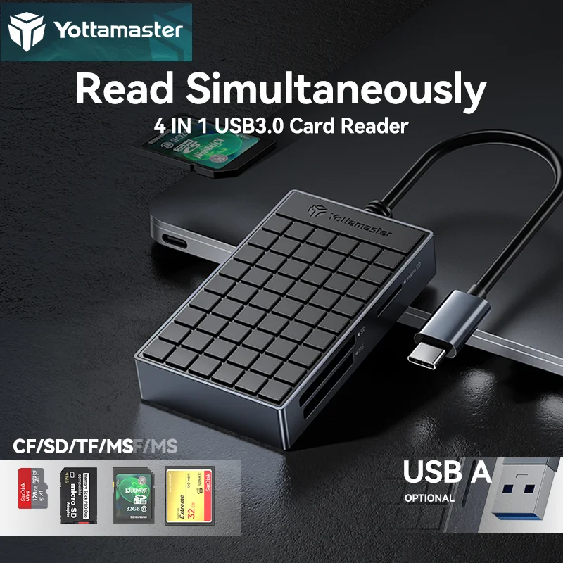 Yottamaster lector de tarjetas CR01, 4 en 1, USB 3,0 de alta velocidad ...