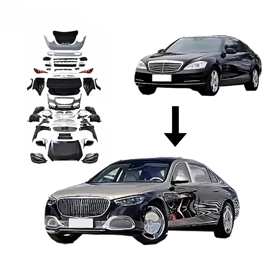 S-CLASS-W221-UPGRADE-TO-W223-MAY-S680-STYLE-BODY-KIT-HEAD-LIGHT-BUMPERS ...