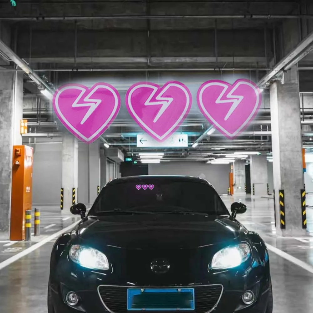 Broken Heart Jdm Glow Panel Signs Dimmable Light Up Car Window ...