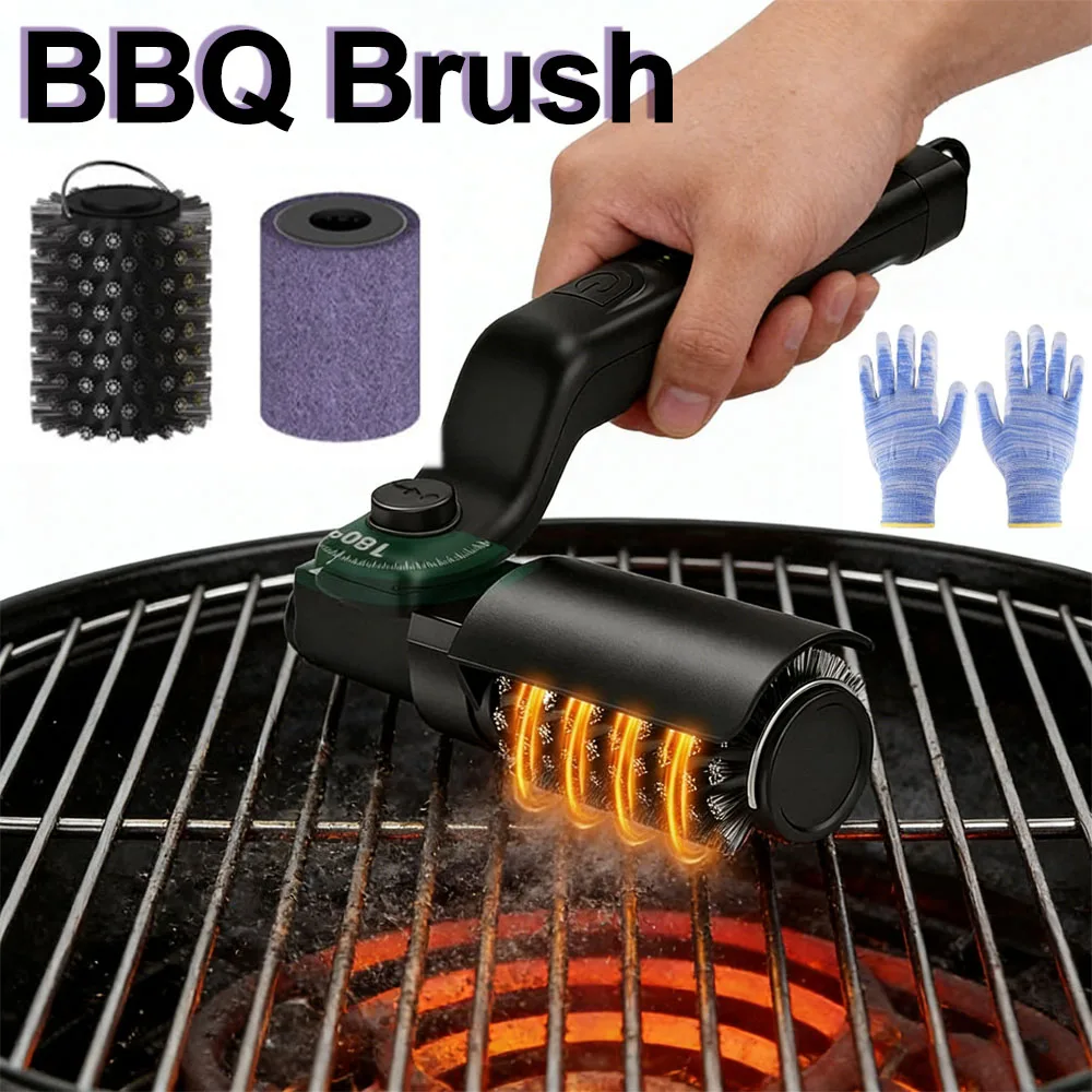 Electric Grill Brush Rechargeable 3 Powerful Speed BBQ Grill Brush for ...