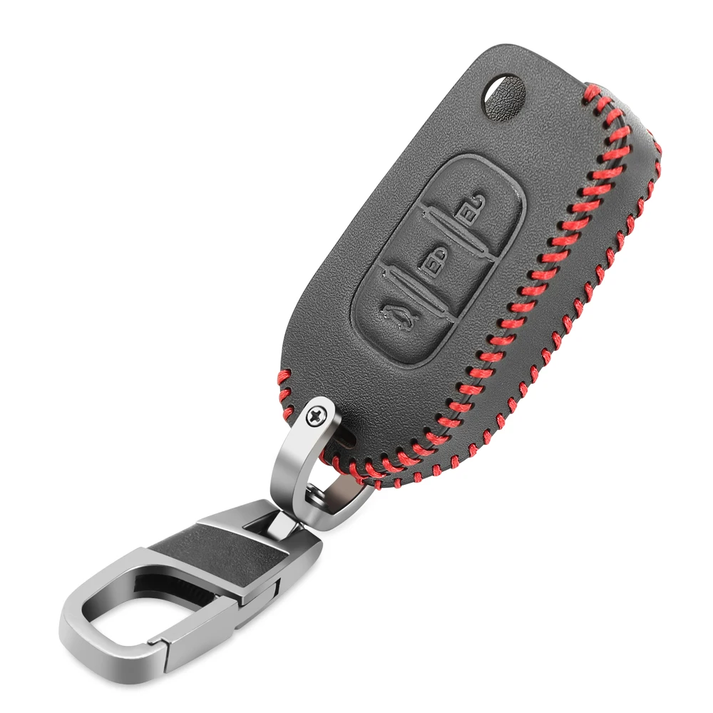 Leather-Car-Flip-Key-Case-for-Renault-Kadjar-Captur-Megane-Sandero ...