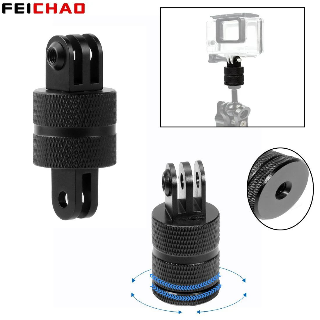 360 Degree Rotating Tripod Mount Adapter Joint Bracket for GoPro Hero ...