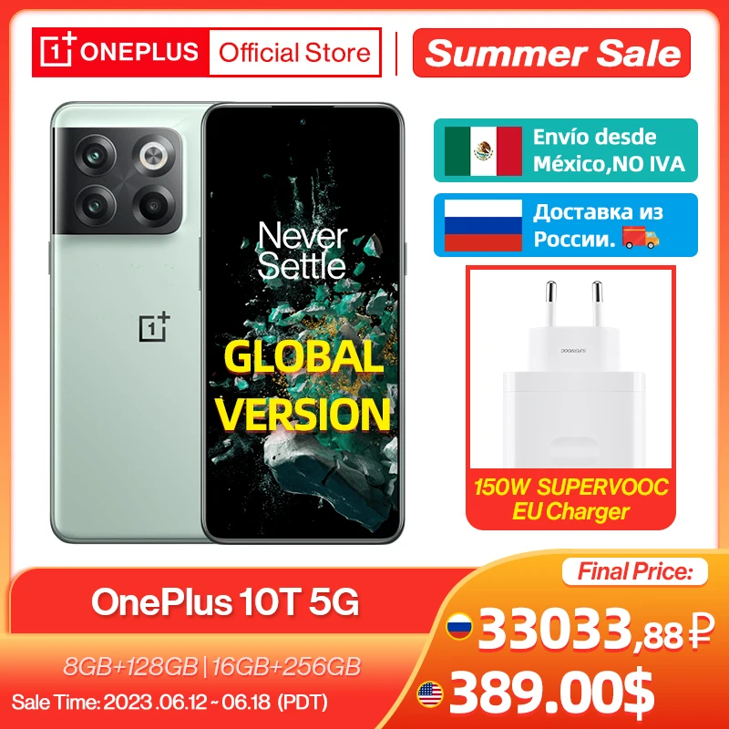New Oneplus 10t 10 T 5g Global Version Smartphone 16gb 256gb Snapdragon ...