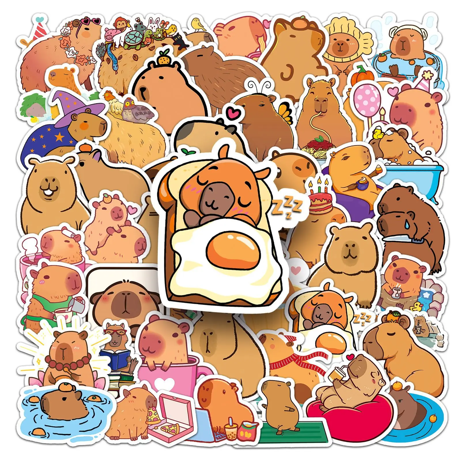 10-30-50PCS-New-Capibara-Stickers-Animal-Cartoon-Stationery-Tablet ...