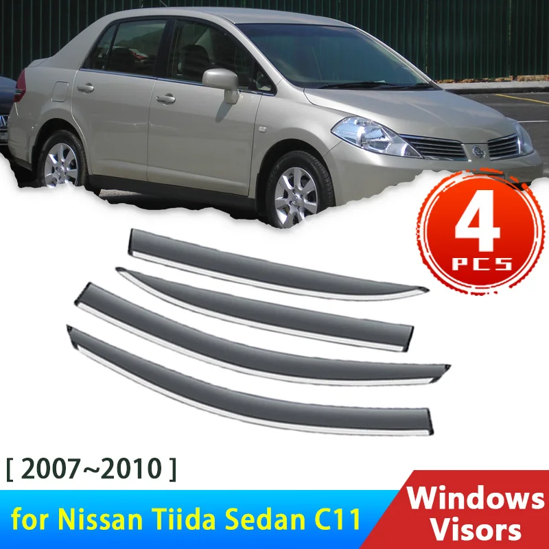 Deflectors for Nissan Tiida Latio Sedan C11 2007~2010 Acessories Car ...
