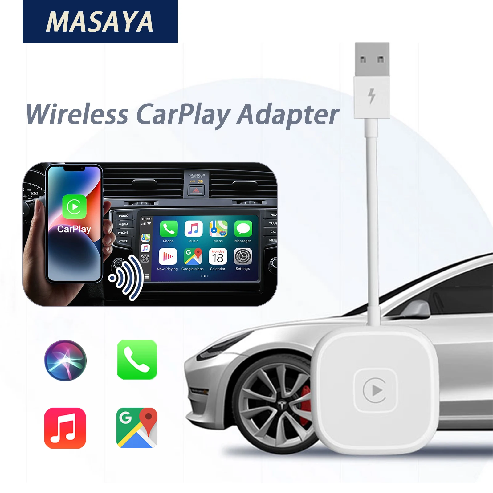 Adaptador-inal-mbrico-para-CarPlay-Dongle-para-coches-con-cable-de-f ...