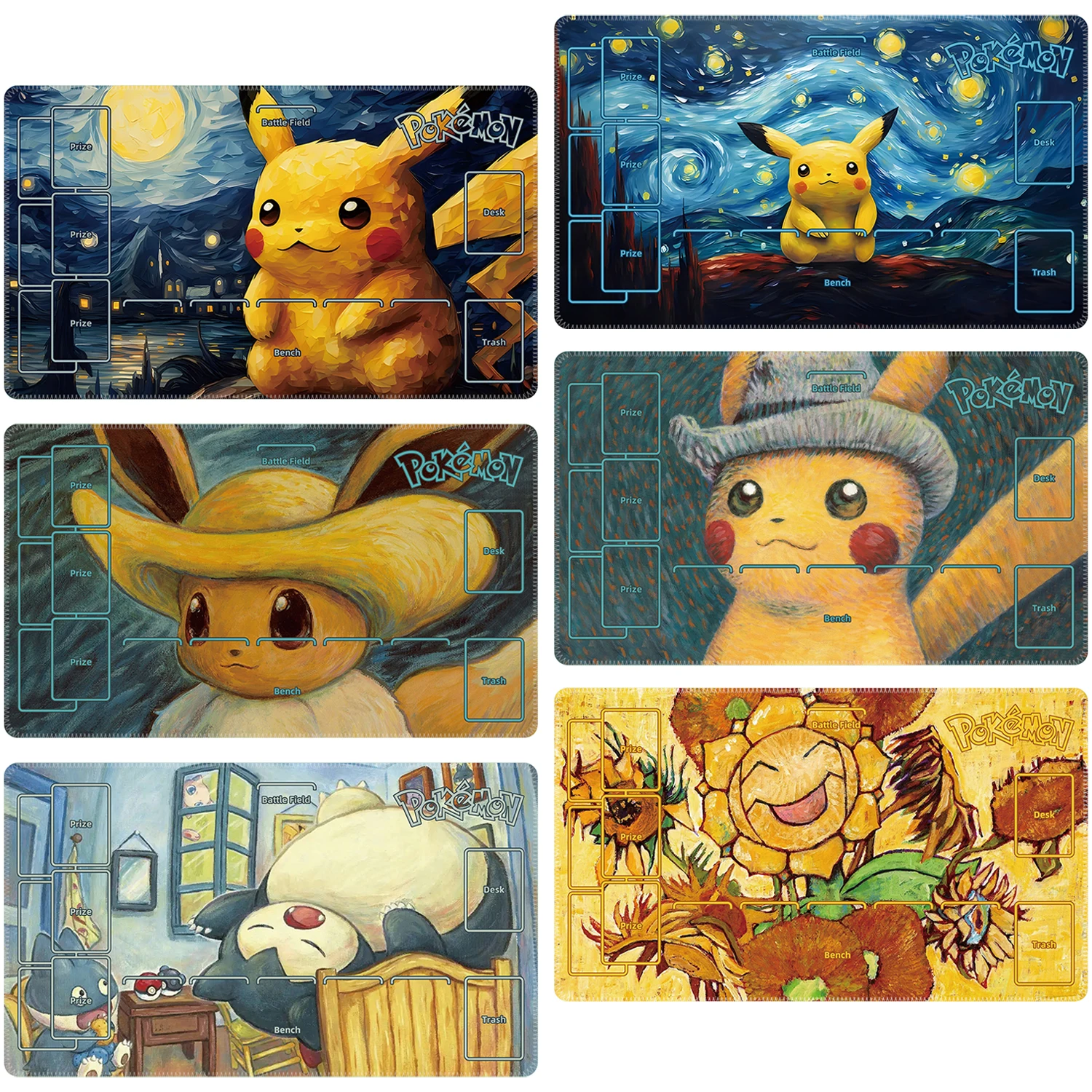 60-35-0-2cm-PTCG-Pokemon-Van-Gogh-Pikachu-Dedicated-GAME-Card-Mat ...