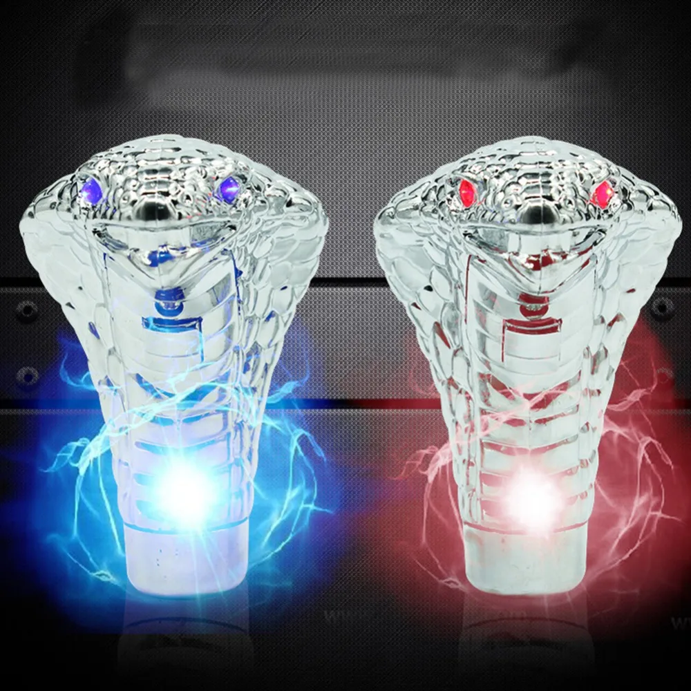 Universal-Car-Cobra-Head-Gear-Shift-Knob-Blue-Red-LED-Eyes-Shifter ...