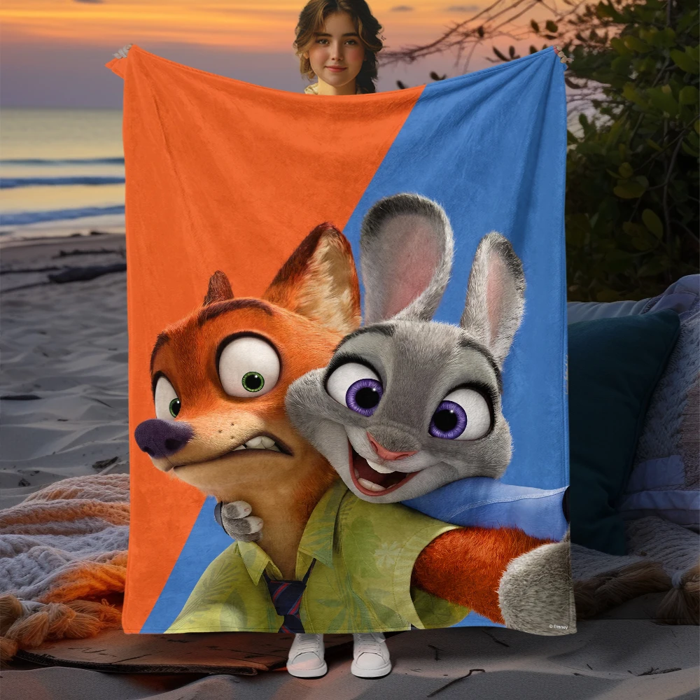 Zootopia Judy and Nick beauty Cartoon Art Print Blanket.Warm and ...