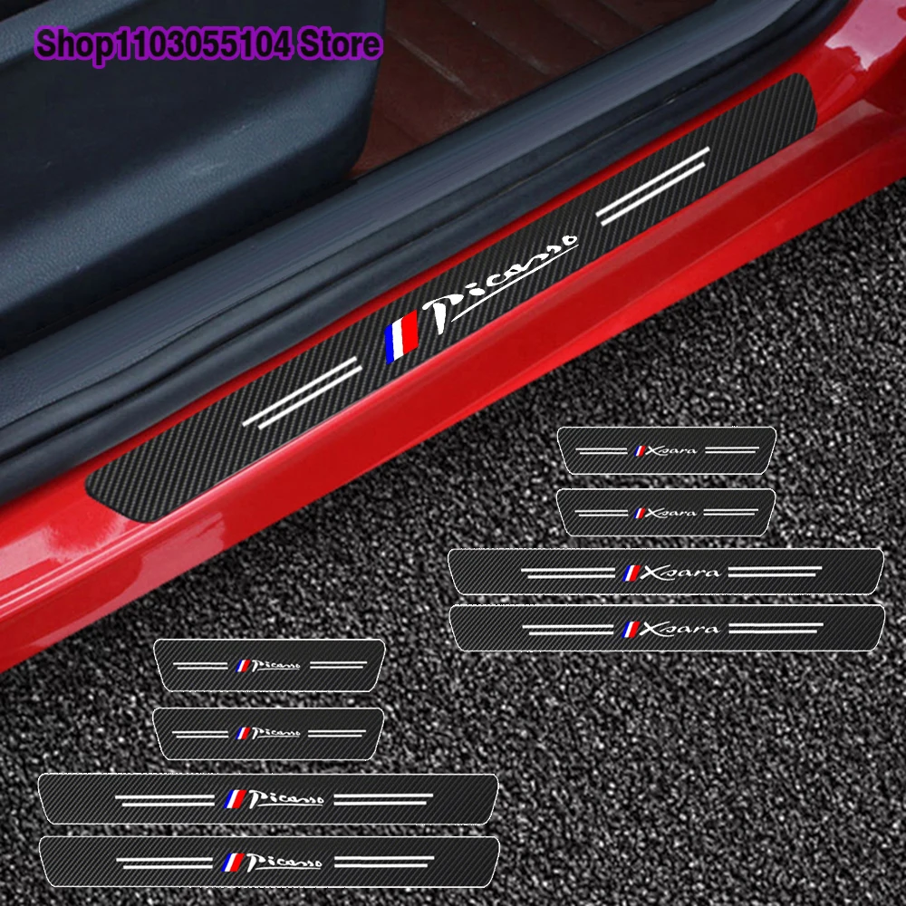 Autocollant-de-seuil-de-porte-de-voiture-en-fibre-de-carbone-cristaux ...