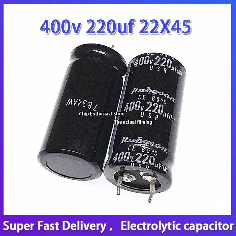 2PCS-Rubycon-imported-aluminum-electrolytic-capacitor-400v-220uf-22X45 ...