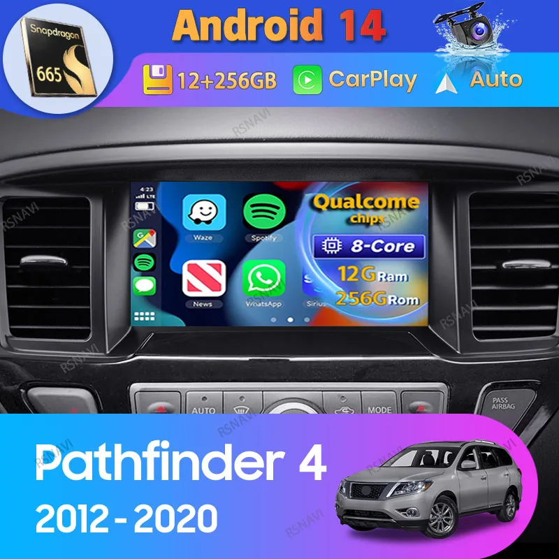Android-14-Carplay-Auto-For-Nissan-Pathfinder-4-R52-2012-2020-Car-Radio ...