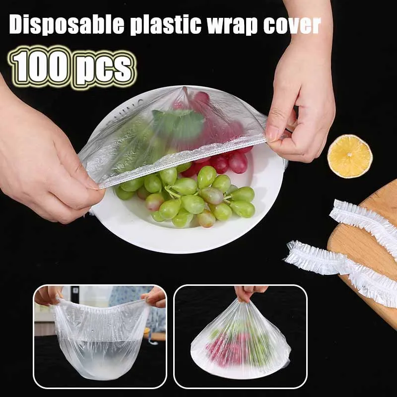 100 Food Packaging Disposable Cling Film Cover Refrigerator Food ...