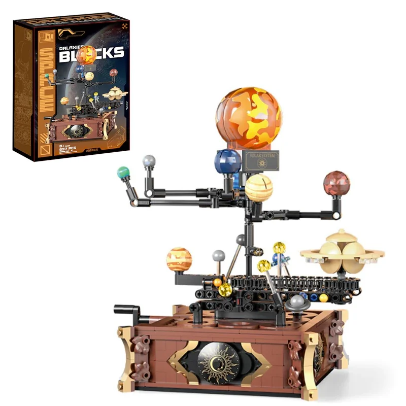 697PCS Solar System Eight Planets Model Idea Rotating Sun Earth ...