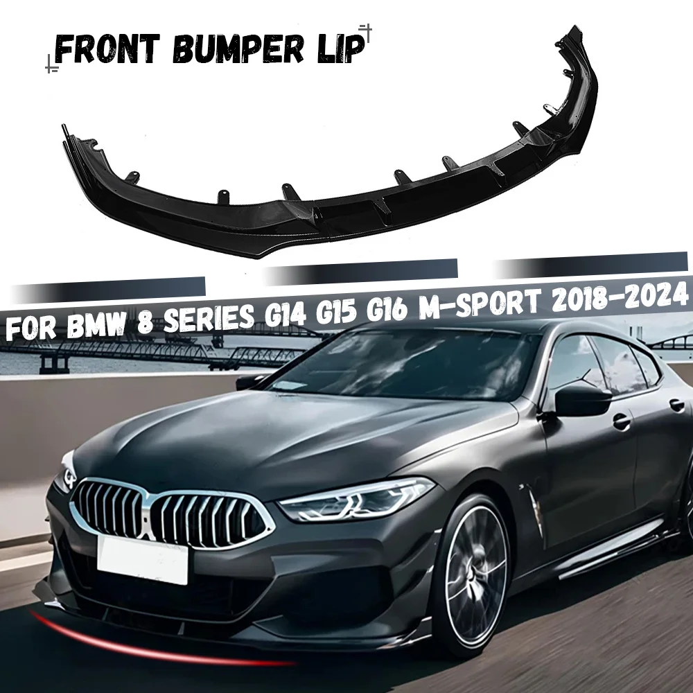 Front Bumper Splitter Lip Spoiler Diffuser Black For BMW 8 Series G14 ...