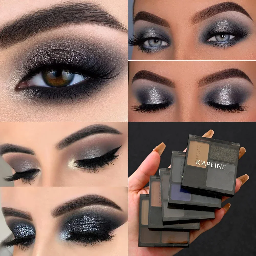 Black-Smokey-Gray-Silver-Glitter-Shimmer-Eye-Makeup-Palette-4-Colors ...